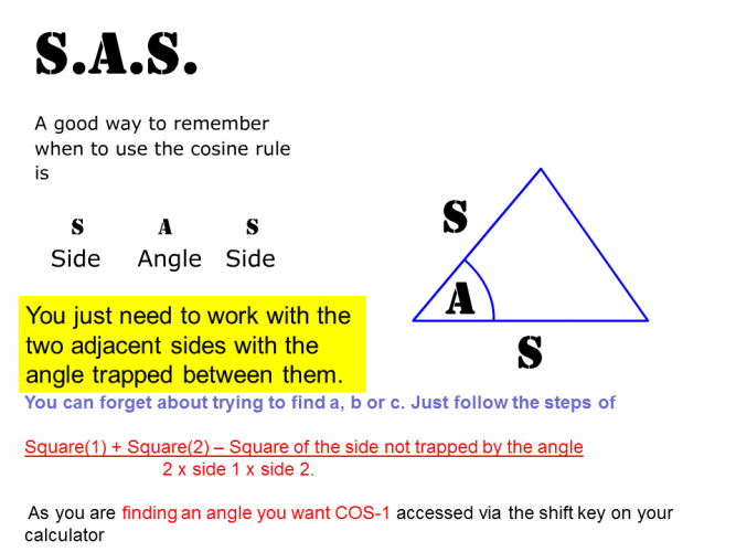 Find an Angle Using the Cosine Rule Worksheet - EdPlace